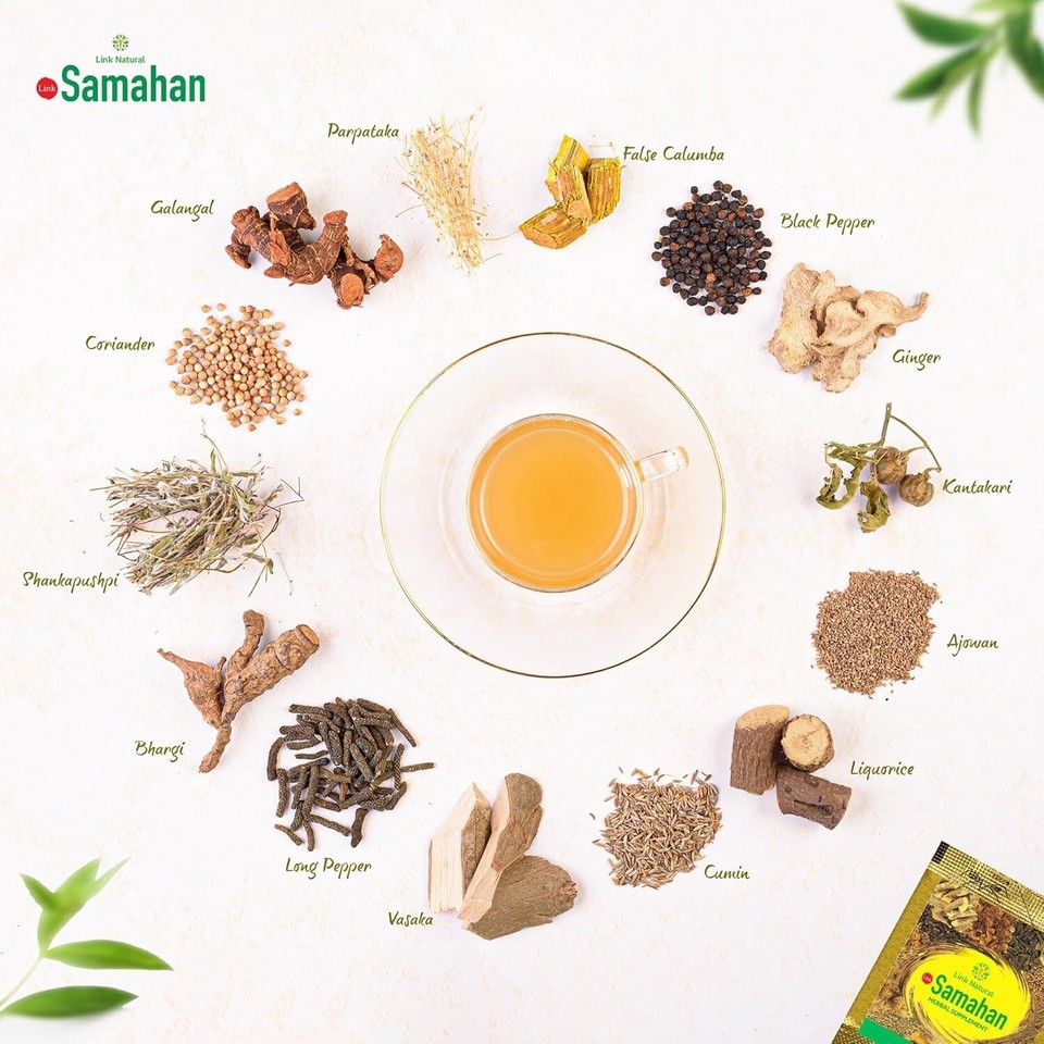 Samahan Ayurvedic Herbal Tea Natural Tea for Cold & Cough 30 Sachets | eBay