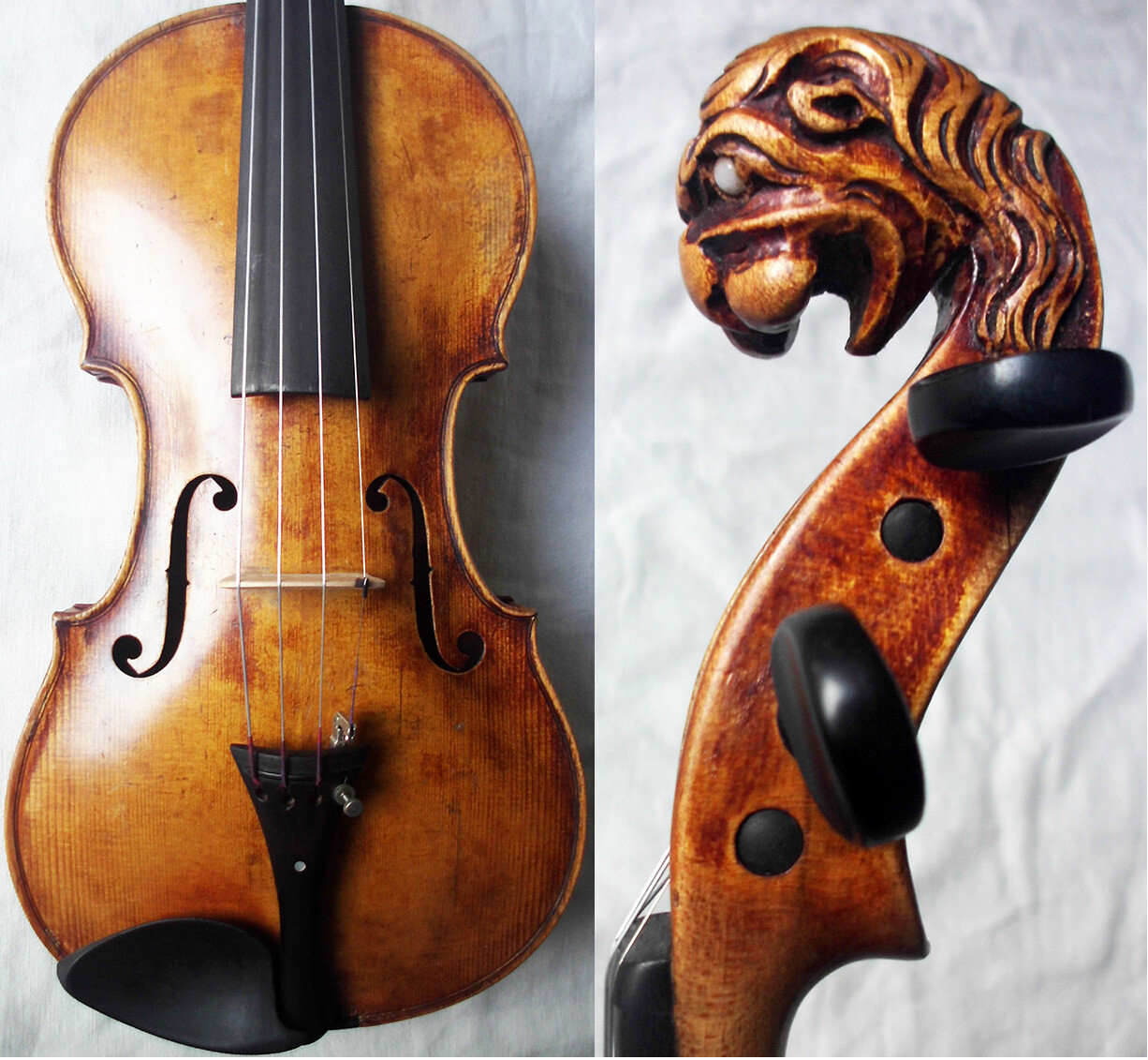 ANTIQUE Baroque Germany Violin Stainer in black 19th century Fiddle ...