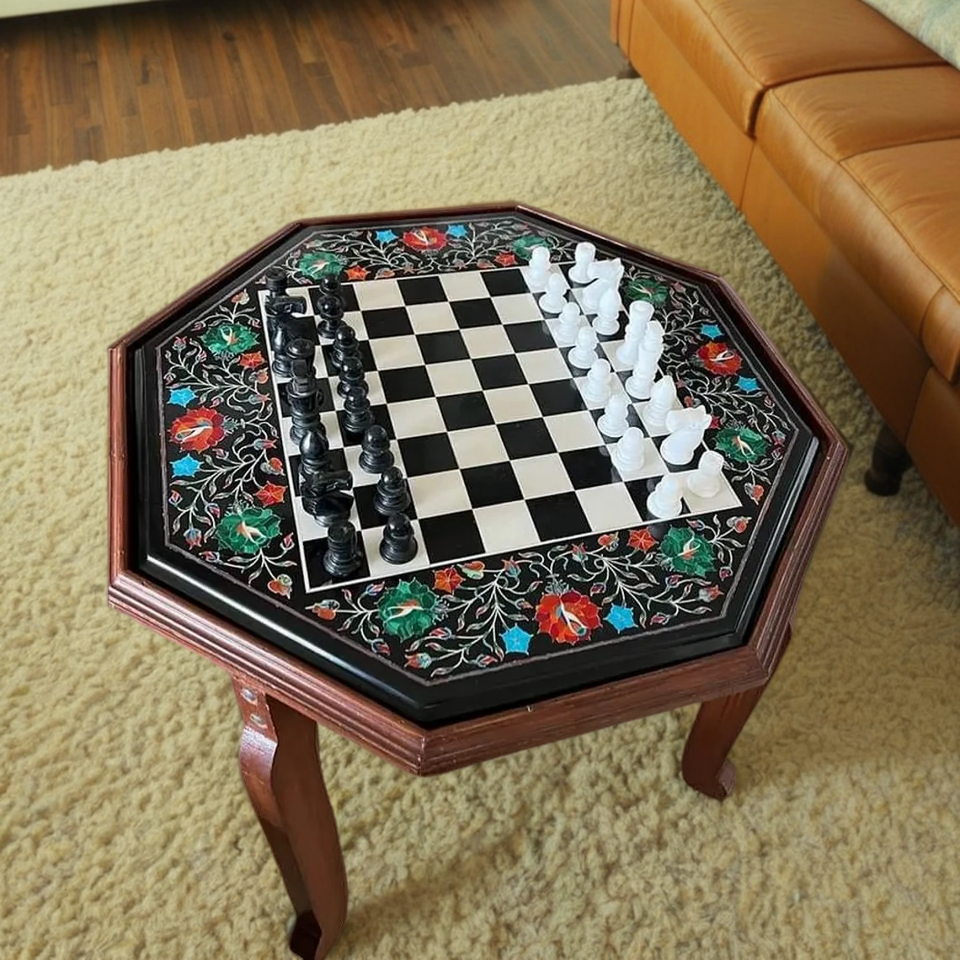 chess table furniture/chess table antique/chess board table/chess game ...
