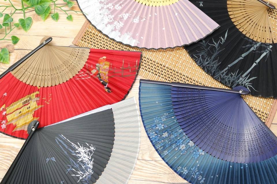 Asahi King Japanese Folding Fan Sensu Dragon Black | eBay UK