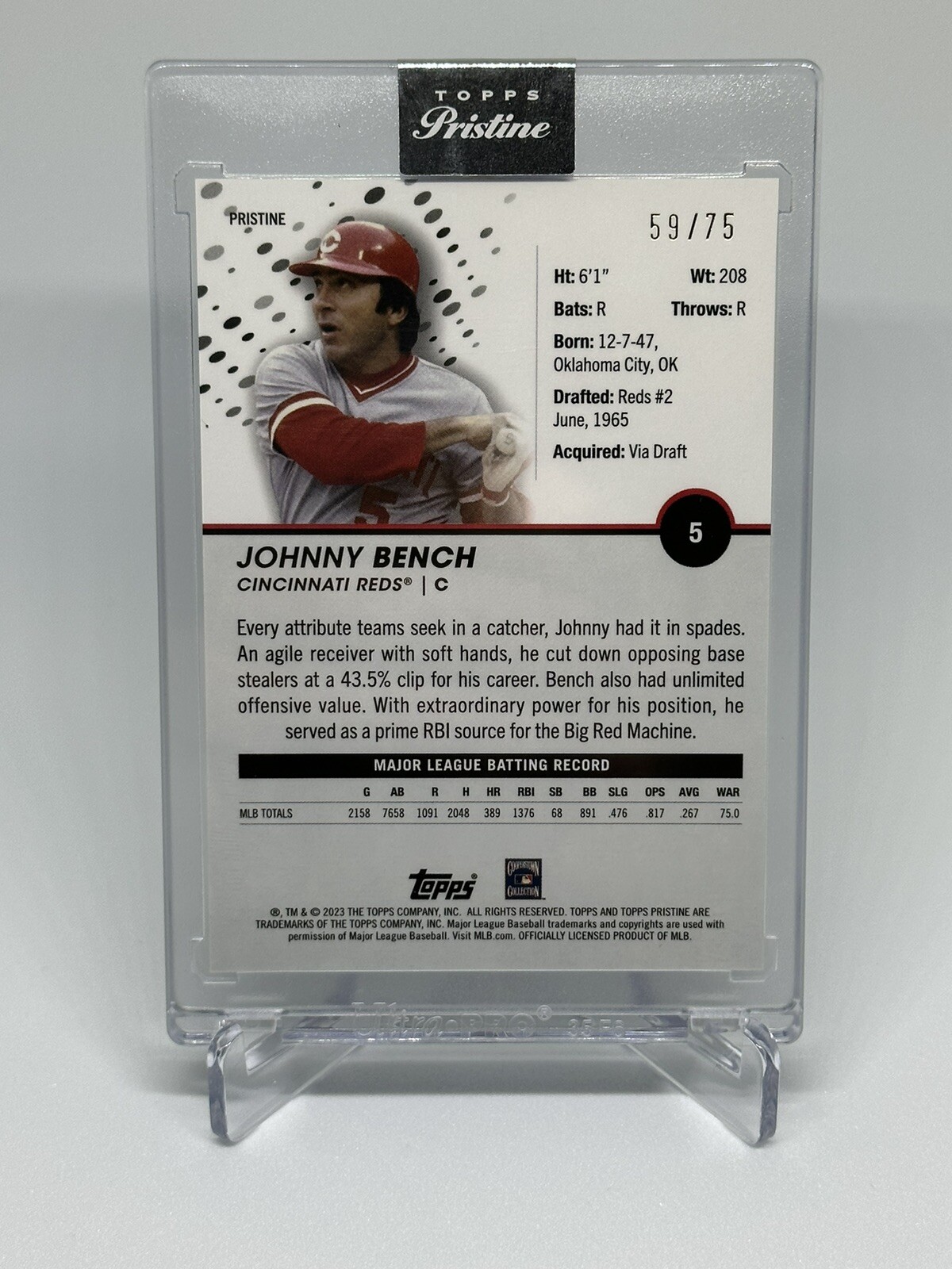 johnny bench Topps Pristine Encased card /75 | eBay