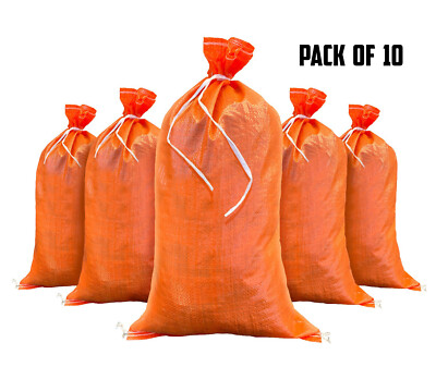 Sandbags - 10 Orange - Empty Sand Bags for Flood - Sandbag Bag Poly by ...