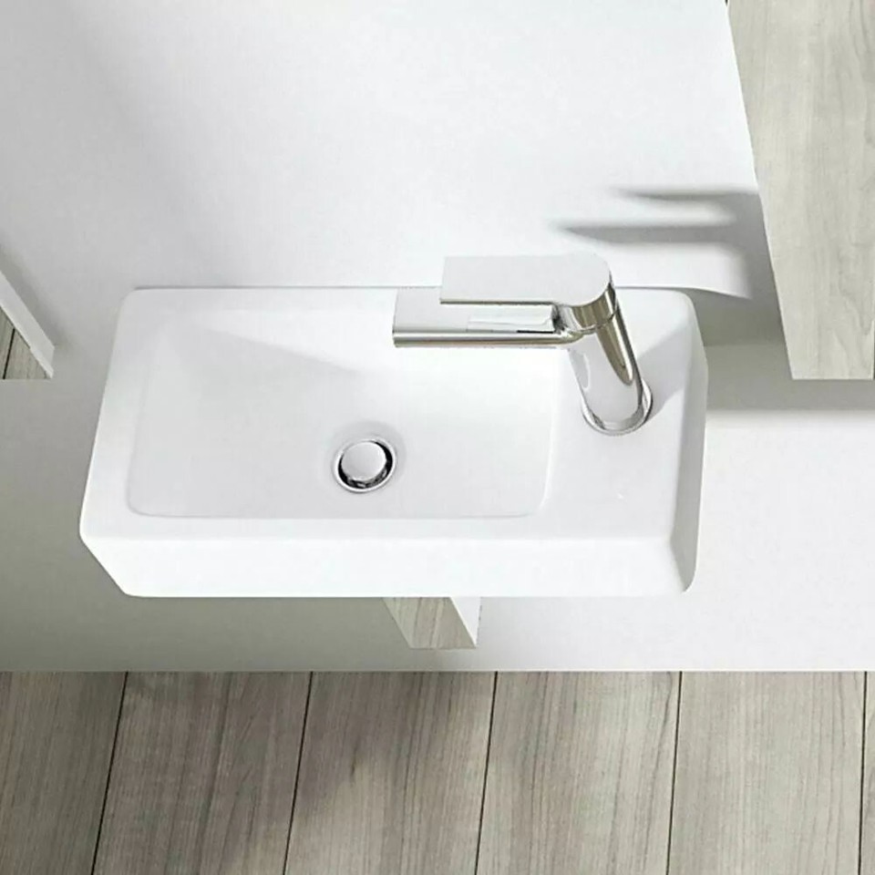 Bathroom Ceramic Basin Counter Top Hand Wash Vanity Sink White Bowl ...