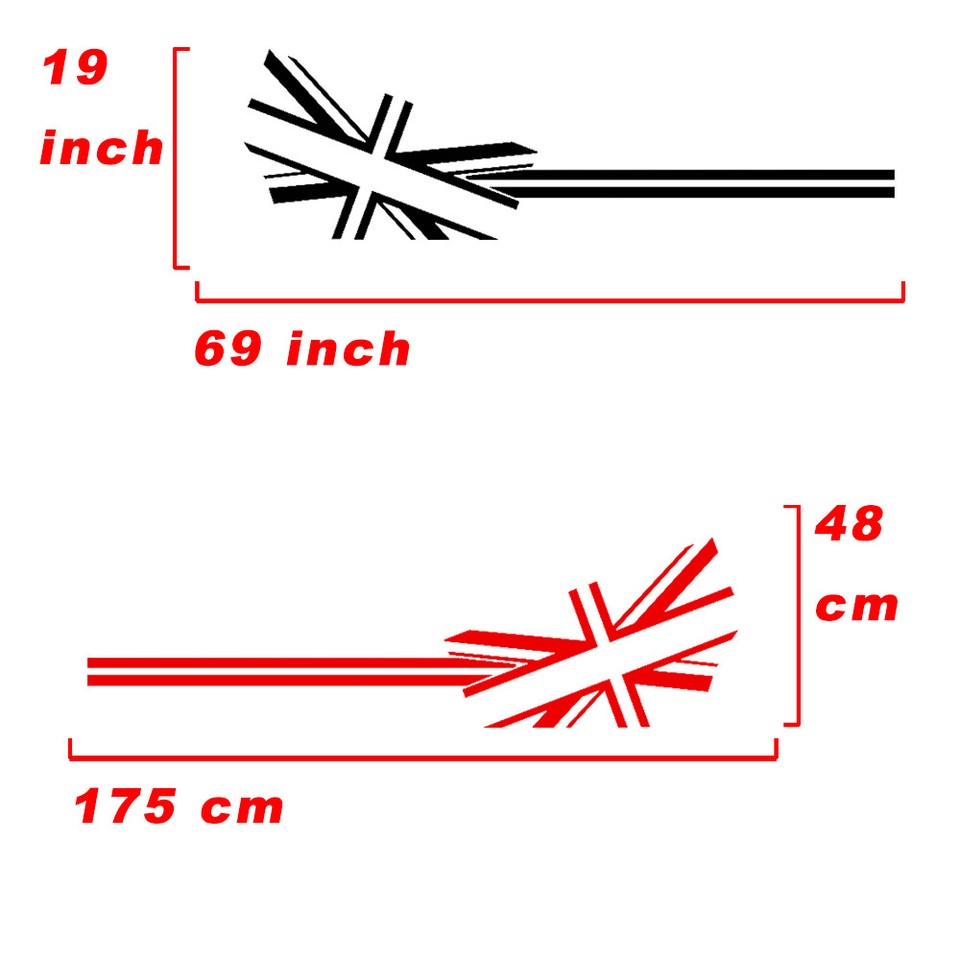 For MINI Cooper VW Beetle Etc Red Britain Element Car Side Decal ...