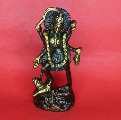 Tandav Kali on Shiva's Chest Figure Handmade Brass Goddess Kali Statue ...