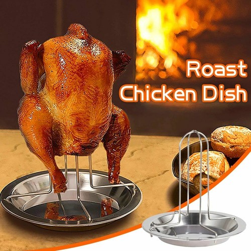 Vertical Pottable Upright Chicken Roasting Roaster Tray Rack Bowl ...