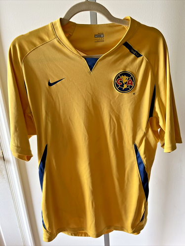 Nike Fit Dry Club America Patch Soccer Polo Jersey MEDIUM Yellow CA | eBay