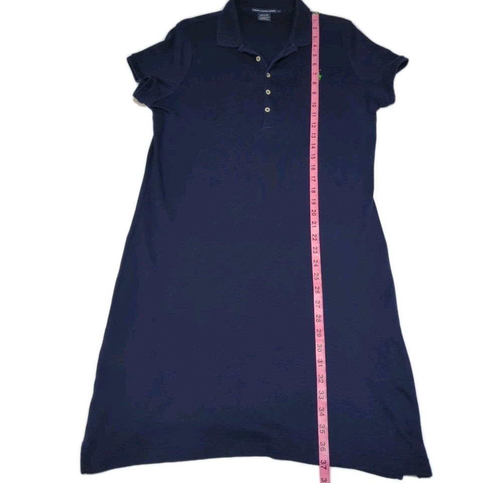 Ralph Lauren Polo Sport Dress Womens Size L Blue Collared Cotton Logo ...