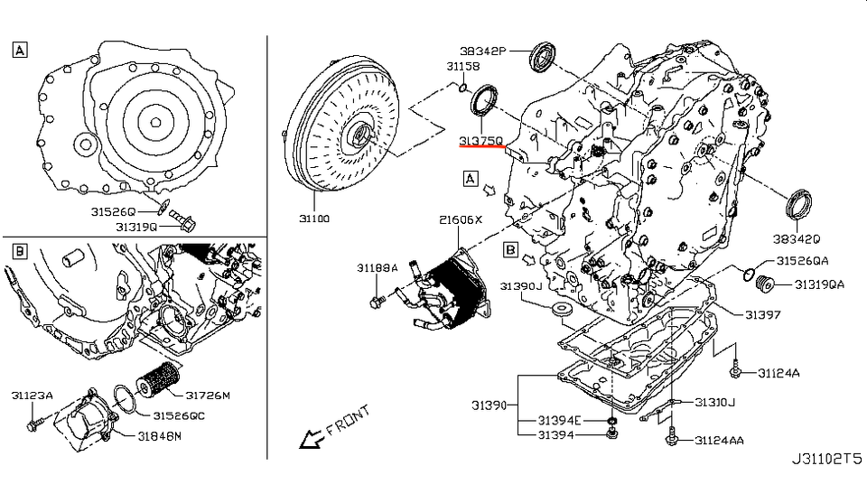 GENUINE OEM Transmission Torque Converter Oil Pump Seal for Nissan ...