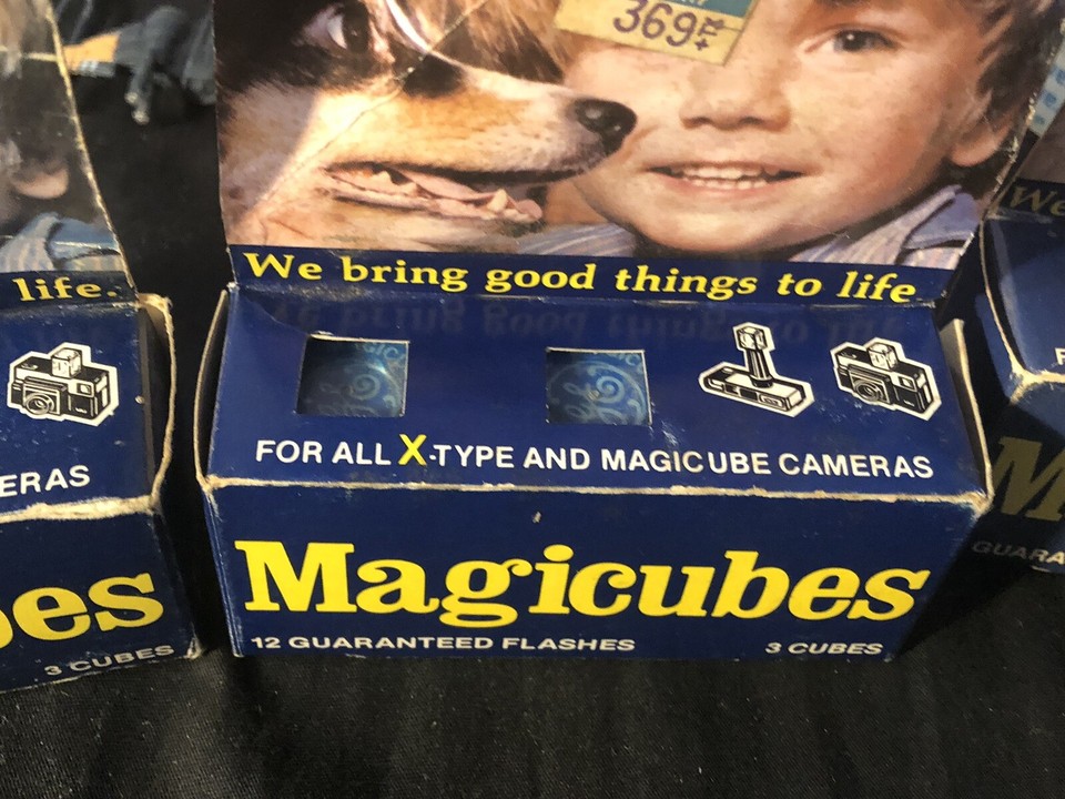 Lot Of 3 Vintage GE Magicubes General Electric Magic 3 Cubes 12 Flashes ...