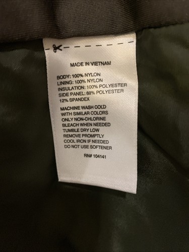 Reebok Women's Size Small Dark Green Puffer Vest, Diagonal Zip, Pockets ...