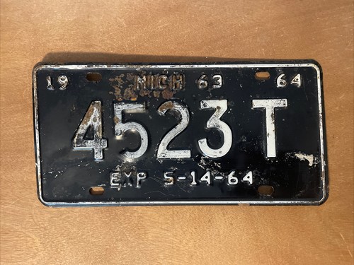 1963 1964 Michigan License Plate Half Year Trailer # 4523 T | eBay