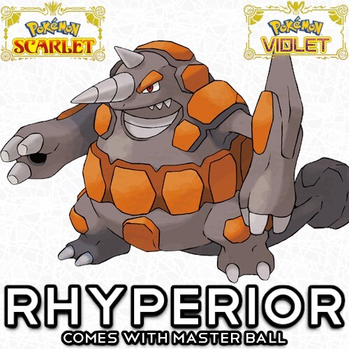 Non-Shiny Rhyperior Lv. 100 Impish Nature Solid Rock Pokemon Scarlet ...