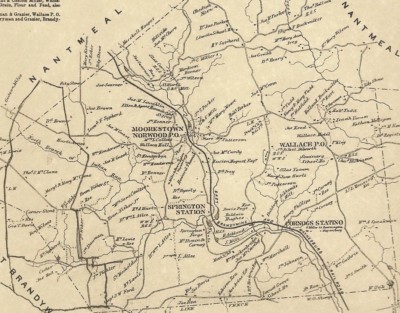 Glenmoore Nantmeal Springton Cornog PA 1873 Maps Homeowners Names Shown ...