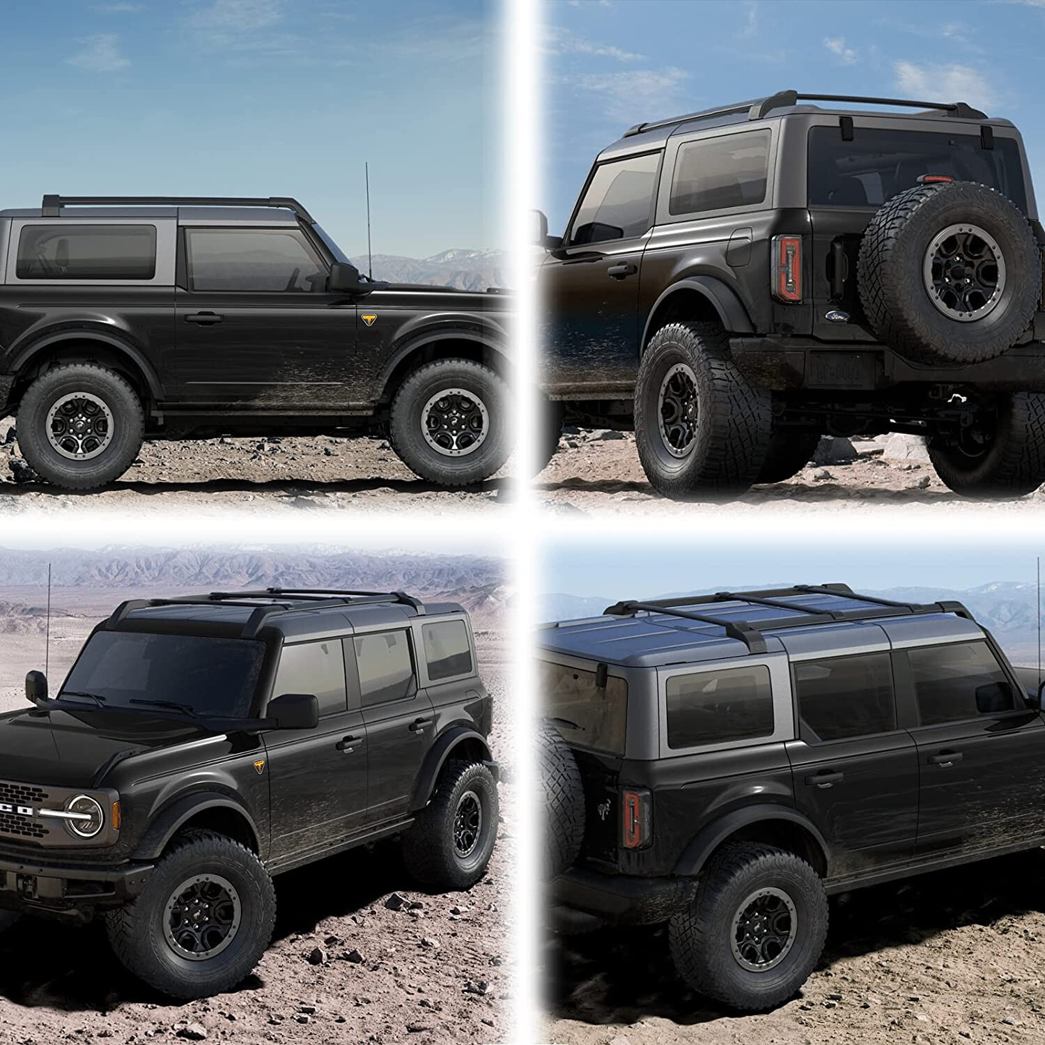 5Pcs Roof Rail Racks Cross Bars Crossbars Fits for Ford Bronco 2021 ...