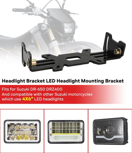 For Suzuki DR-650 DRZ400 LED Headlight Mounting Bracket Kit fits 4X6 ...