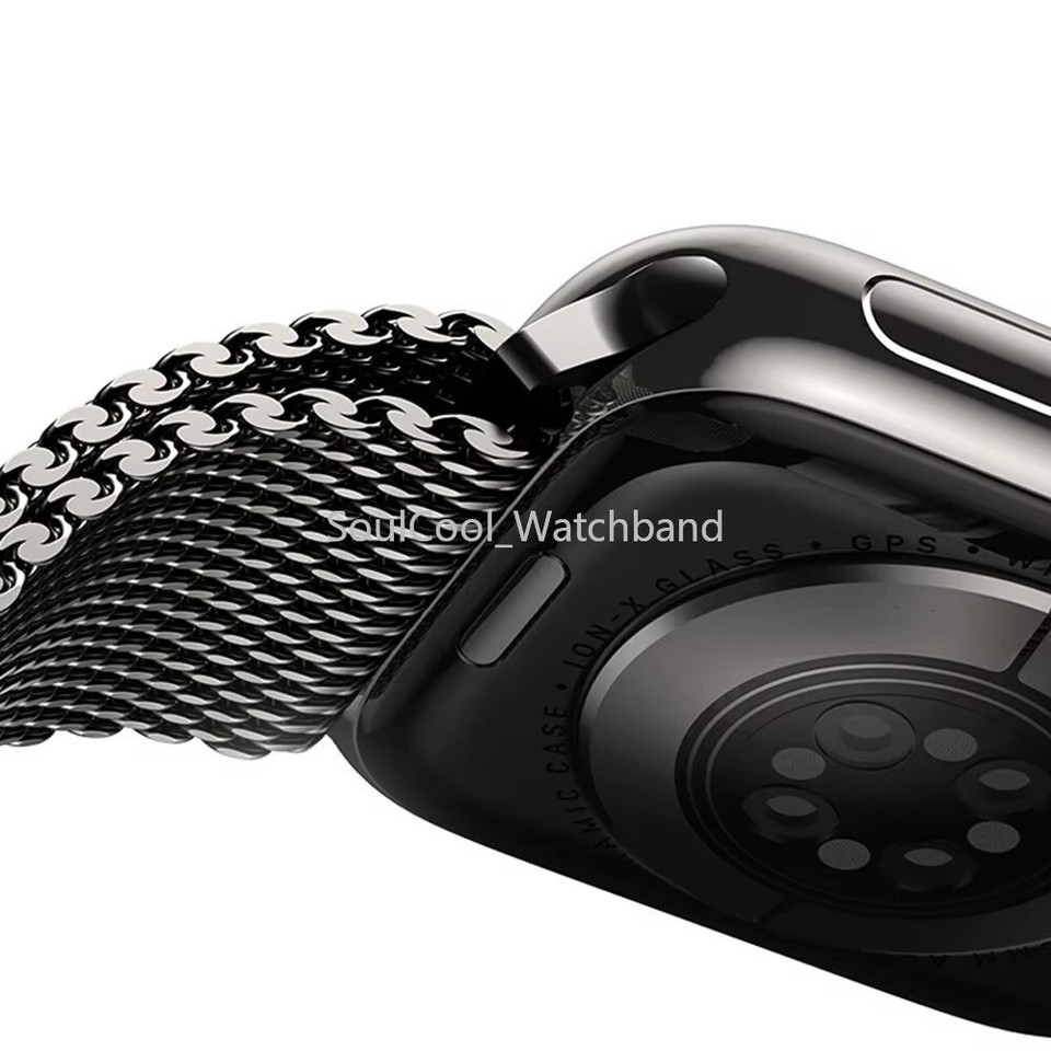 Titanium Milanese Loop Band For Apple Watch 11 10 9 8 7 SE 44/45/46 ...