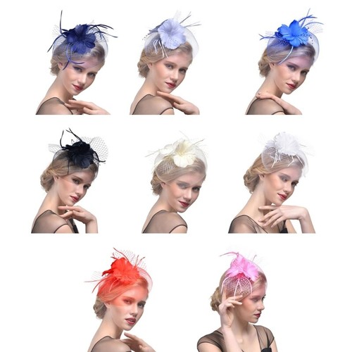 French Fascinator Pillbox Hair Clip with Veil for Cocktail Party | eBay