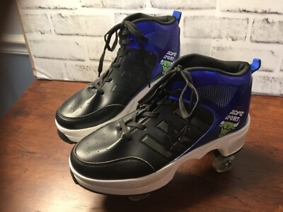 AGLOAT Sport Men’s Size 9 Blue Retractable Roller Skating Lace Up Shoes ...