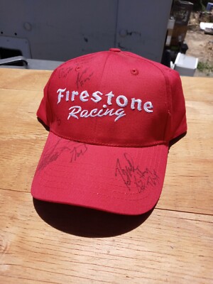 Firestone Racing Red snap back autograph NASCAR Embroidered Hat ...
