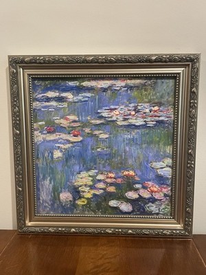 Claude Monet Pink Water Lilies 15x15 Silver Framed Print Impressionist ...
