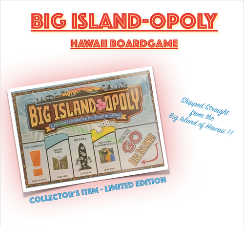 BIG ISLAND-OPOLY Hawaiian Monopoly Late for the Sky Hawaii Board Game ...