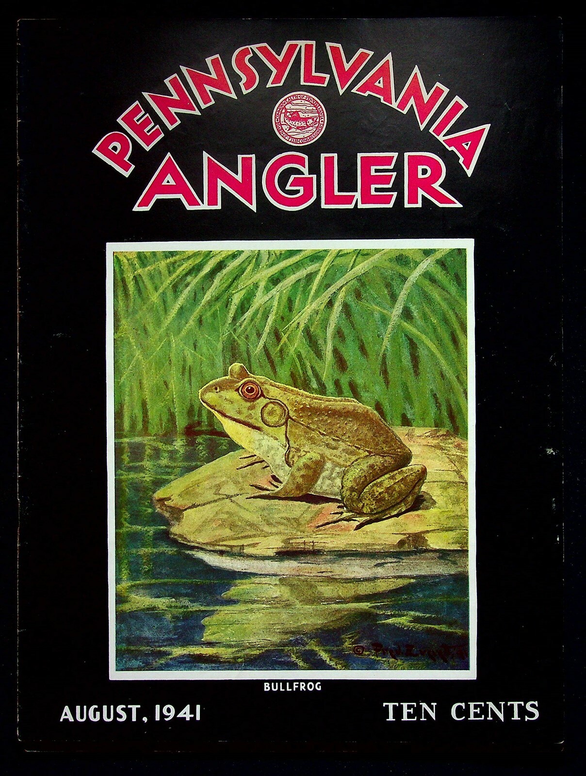 Pennsylvania Angler Fishing Magazine August 1941 Bullfrog Cover | eBay