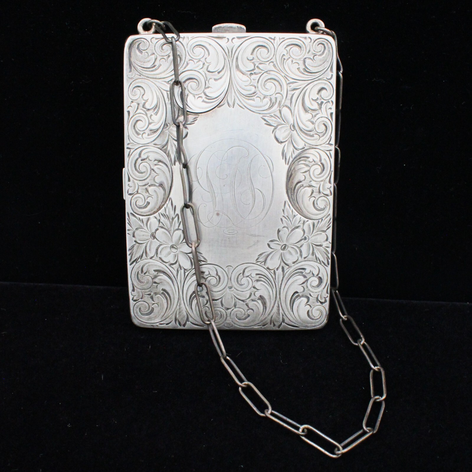Antique Engraved Sterling Silver Sovereign Coin Case & Stamp Compact ...