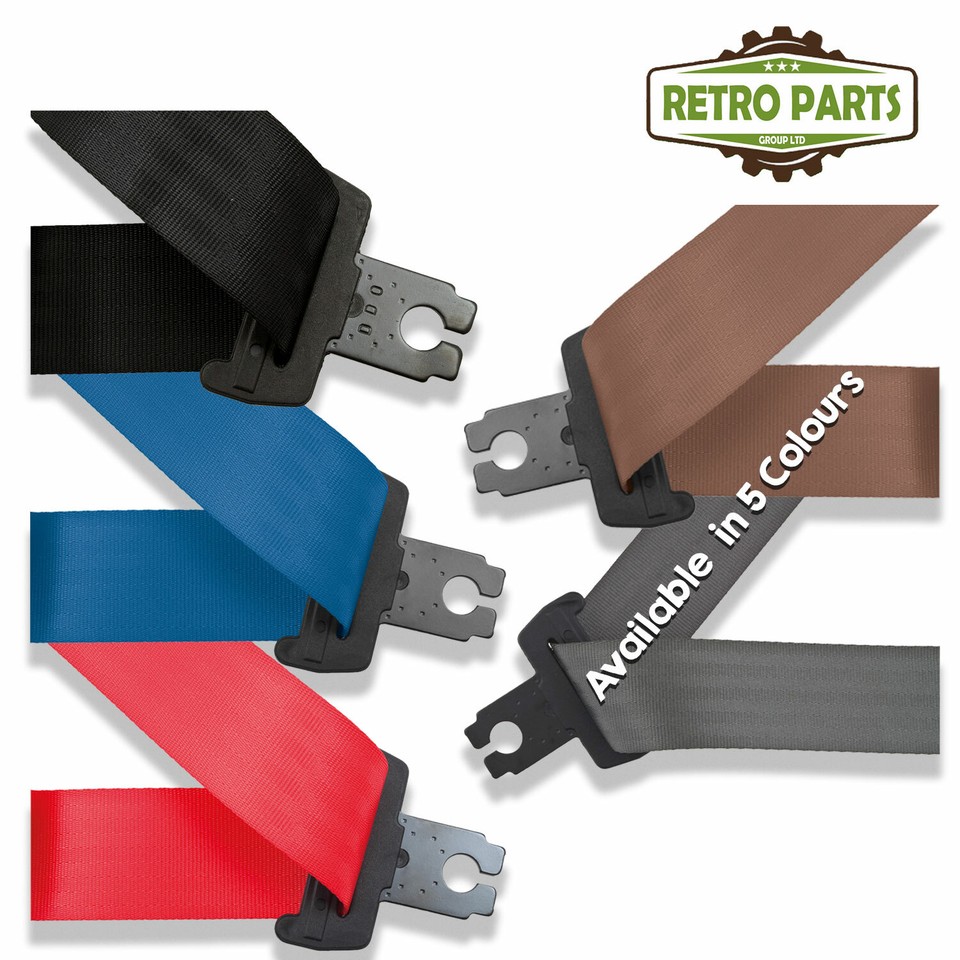 Classic Car Static Seat Belt Front 3 Fixing Points 30cm Buckle Beige ...