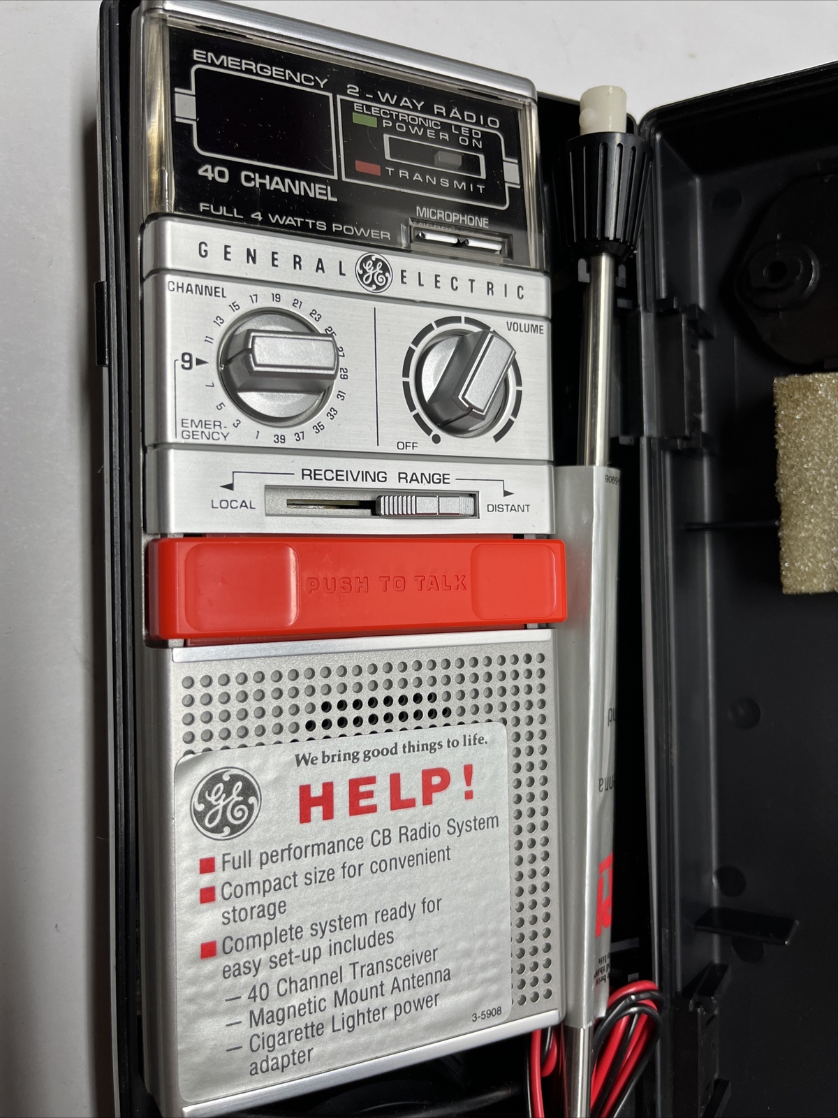 GE Help Full Power 40 Channel 2-way Emergency CB Radio Survival Gear ...