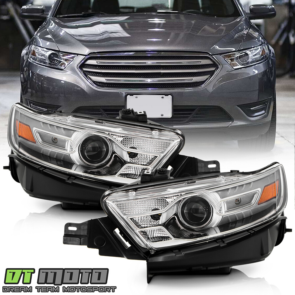 For 2013-2019 Ford Taurus Halogen w/Gray Trim Projector Headlights ...