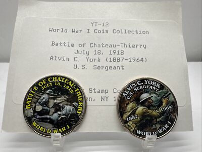 World War I coin collection painted half dollars Chateau-Thierry York ...