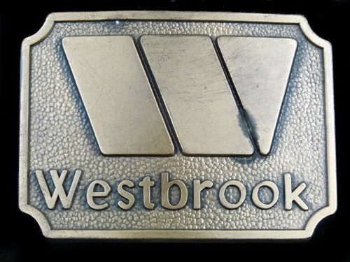 SJ03107 VINTAGE 1970s **WESTBROOK** COMPANY ADVERTISEMENT BELT BUCKLE ...