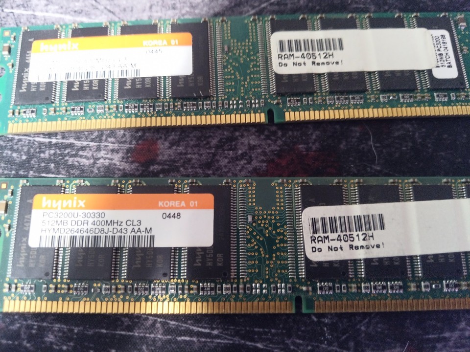 512MB x2 Hynix DDR Ram Memory PC3200U-30330 | eBay