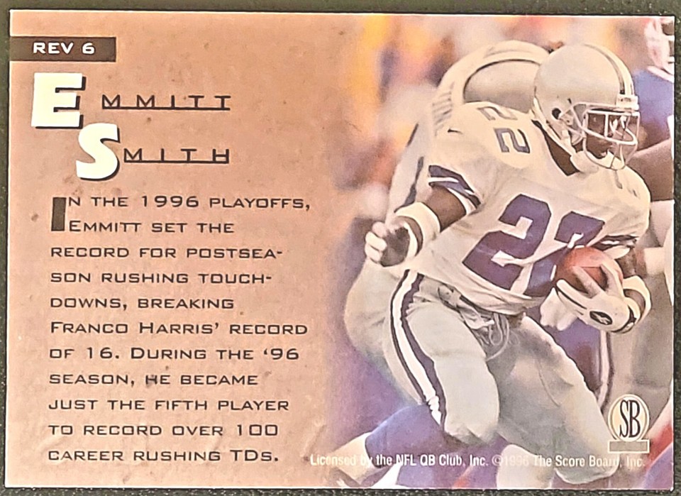 1996 Score Board EMMITT SMITH All Sport PPF Revivals #REV6 NFL Cowboys ...