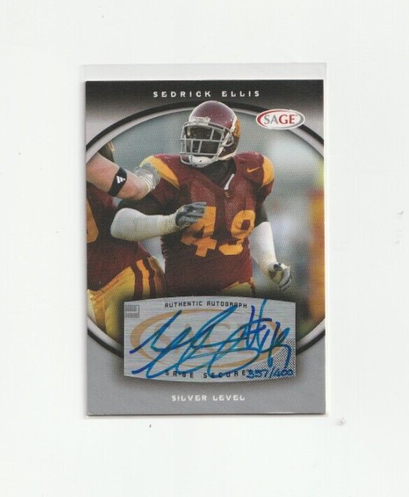 2008 SAGE Sedrick Ellis Autograph Silver /400 USC Trojans D1016 | eBay