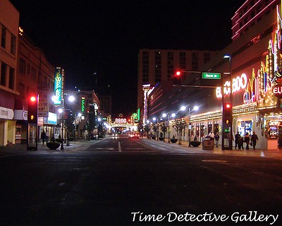 The Reno, Nevada Strip After Dark - Vintage Photo Print | eBay