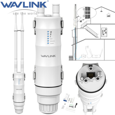 WAVLINK Outdoor WiFi Extender Router Long Range WiFi Repeater 300/600 ...