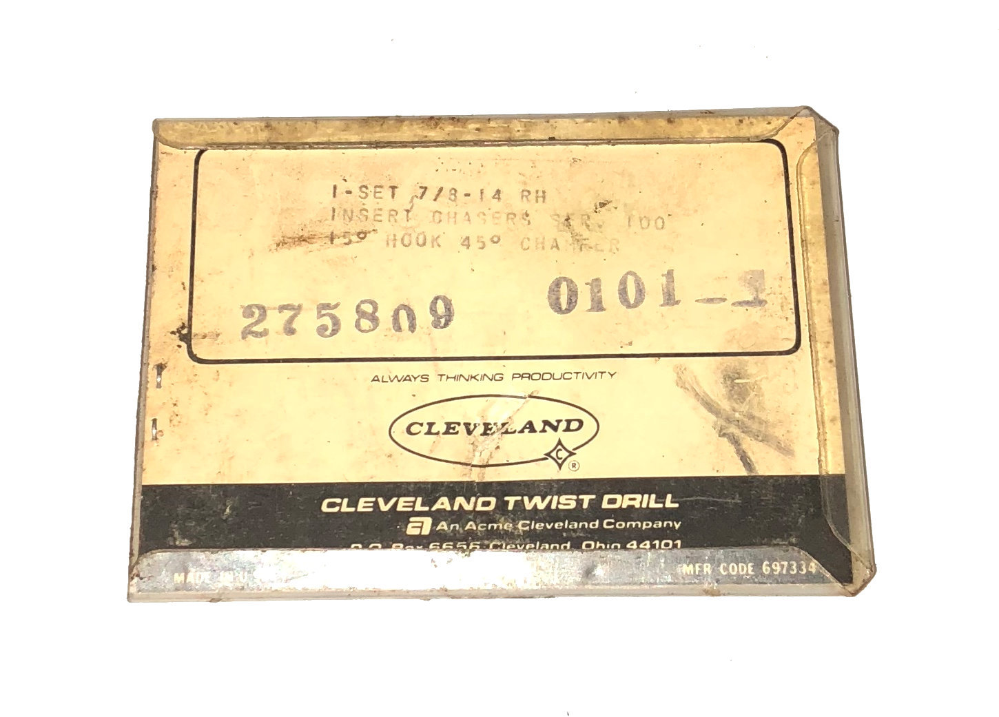 CLEVELAND 4 PC. SET H&G DIE HEAD CHASER INSERTS 7/8"-14 RH 100 SERIES ...