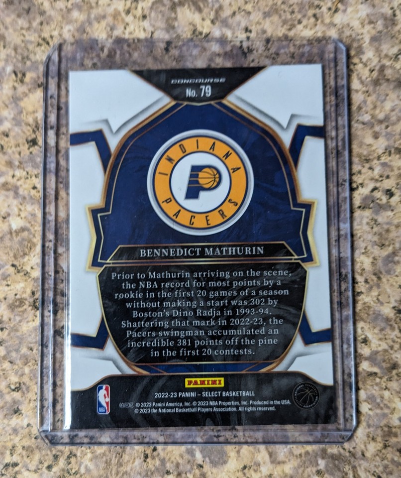 2022-23 Select Benedict Mathurin Concourse Rookie Card | eBay