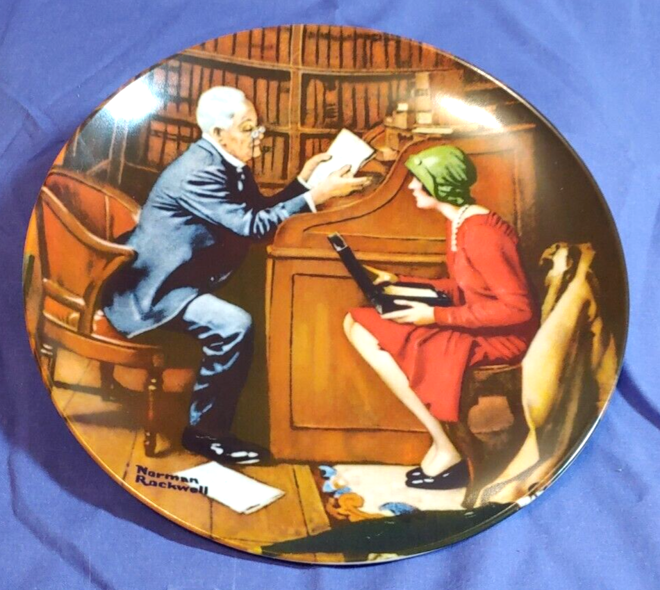 VTG Norman Rockwell Collector Plate "The Professor" 1986 Edwin M Knowles-1 w/COA | eBay