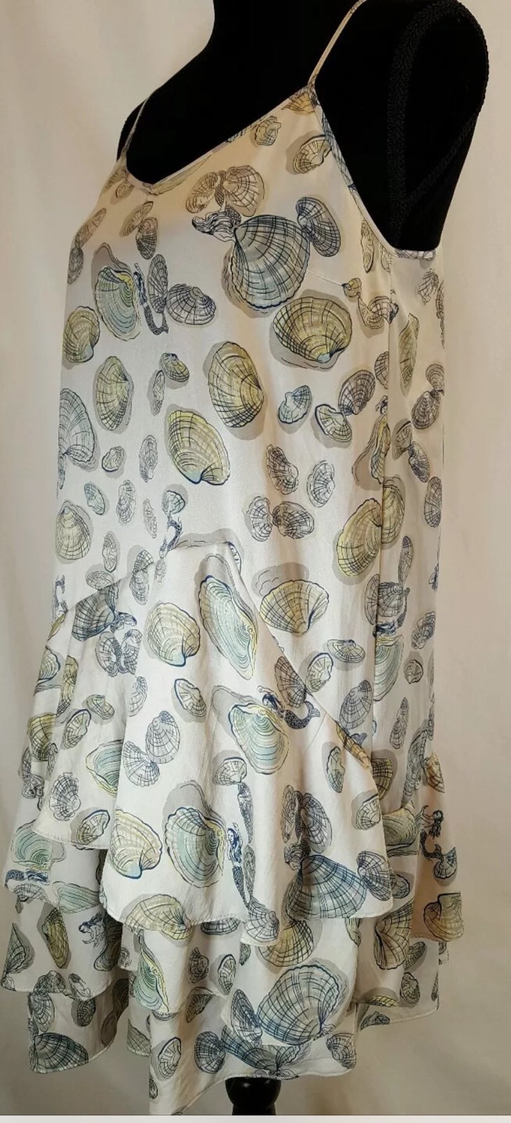 54. Eloise Mermaid Seashell Shell Anthropologie Ruffled Slip Dress Sz S ...