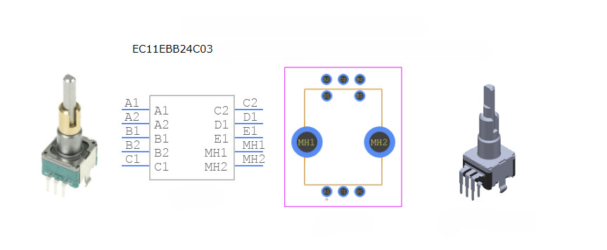 Double Encoder Switch EC11EBB24C03 15 Pulse Points Rotary Encoders | eBay