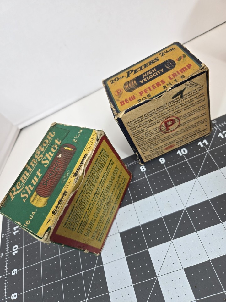 Vintage Peters Remington Ammo Box Lot – 10 Empty Cartridge & Shotgun ...
