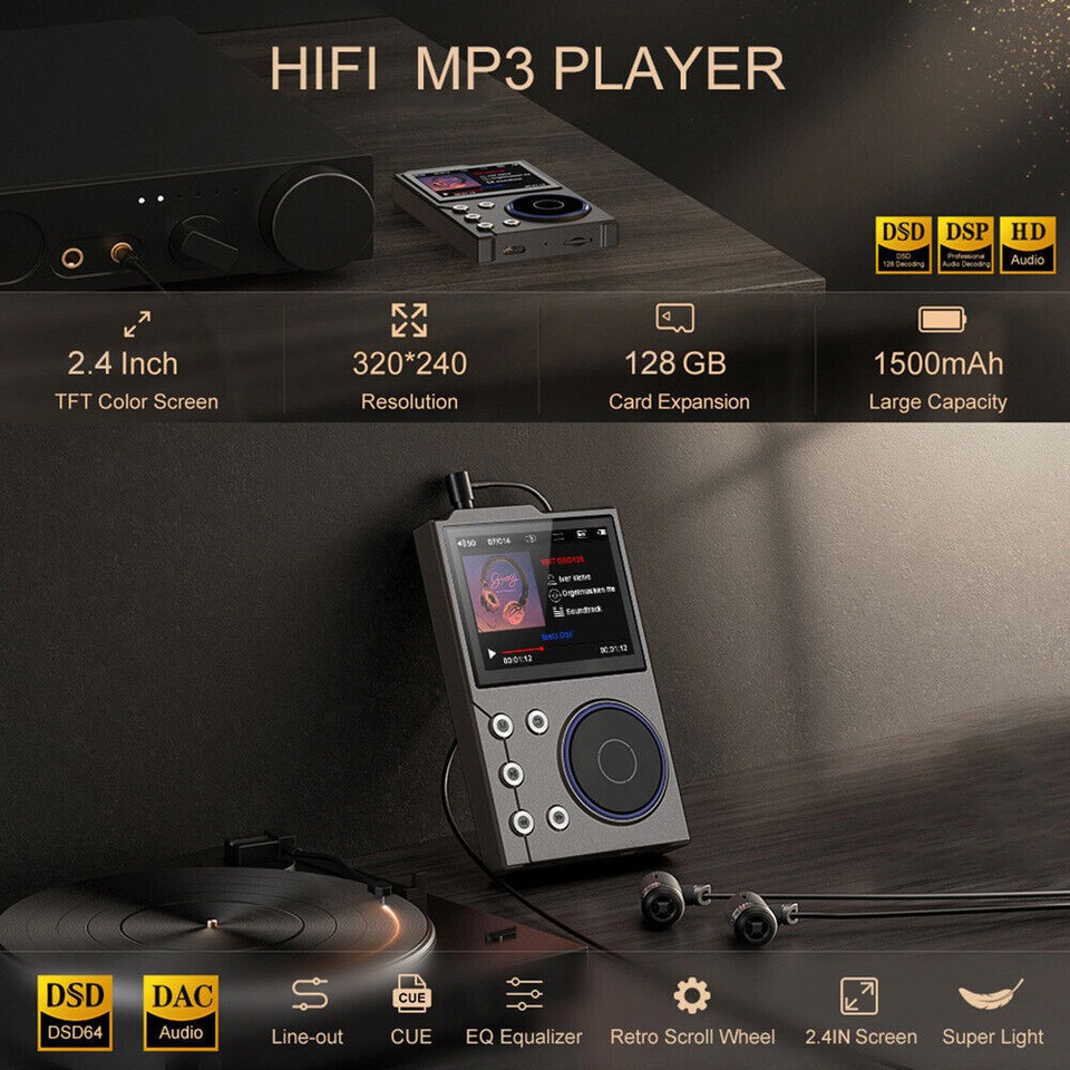 Bluetooth HiFi MP3 Player High Resolution Lossless DSD Digital Audio ...