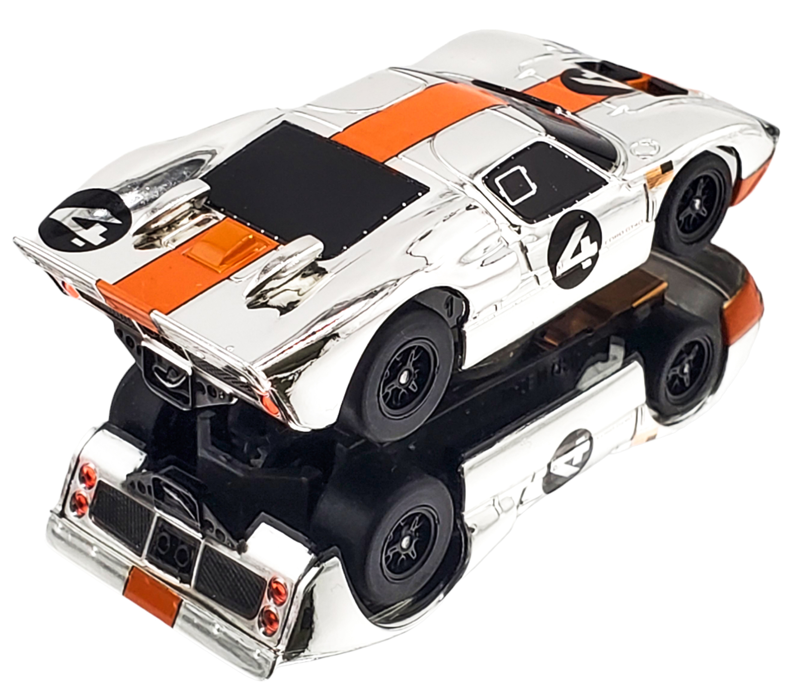 AFX Ford GT40 MKII #4 Mirror Chrome / Orange Mega G+ HO Slot Car ...