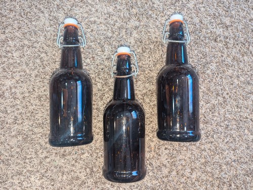 Pop Tops Swing Top Bottles - 16 oz Amber (Qty 3) - Brown Beer Brewing ...