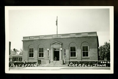 Post Office postcard Iowa IA Carroll Real Photo flag mailbox RPPC | eBay