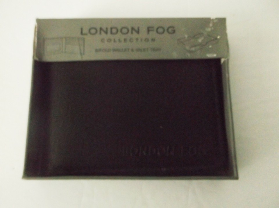 London Fog Men's Black Texture Leather Wallet in Gift Box | eBay