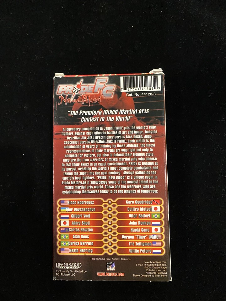 UFC Ultimate Fighting Championship Pride FC New Blood VHS Tournament ...